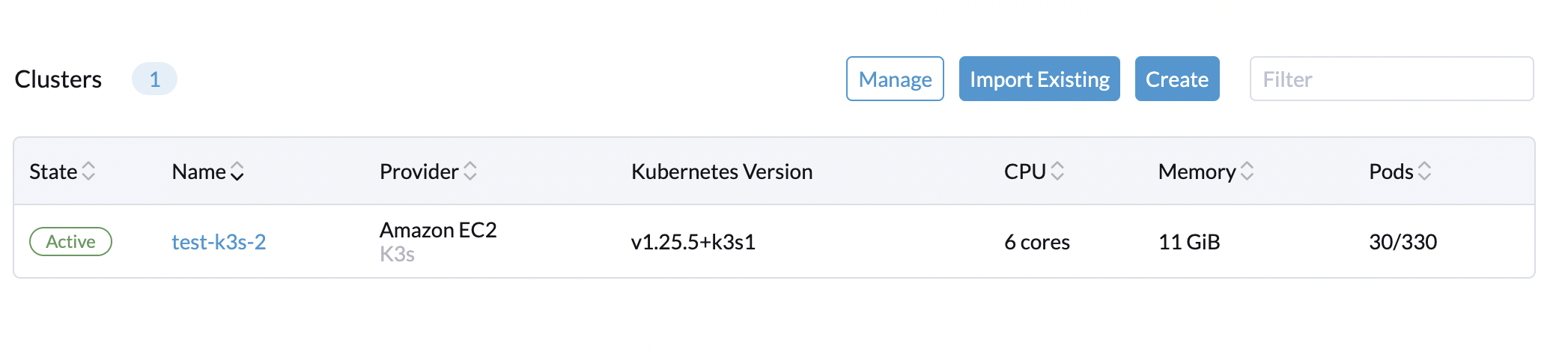 `manage` Button On Home Page Is Of Another Color When Compared To `import Existing` And `create 8604