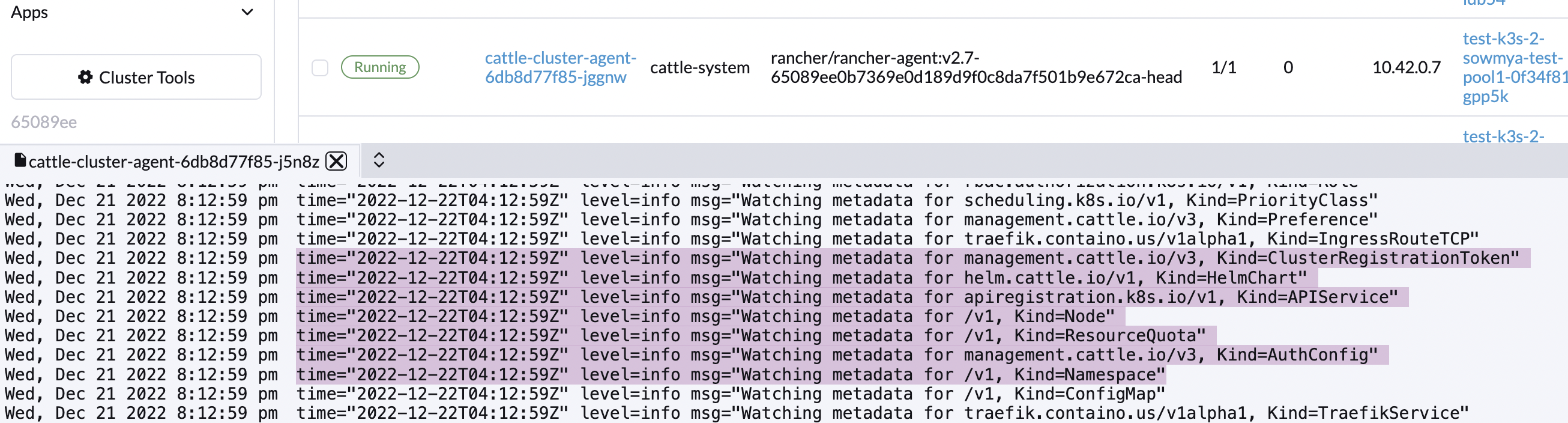 Unable to select Log Output · Issue #7524 · rancher/dashboard · GitHub