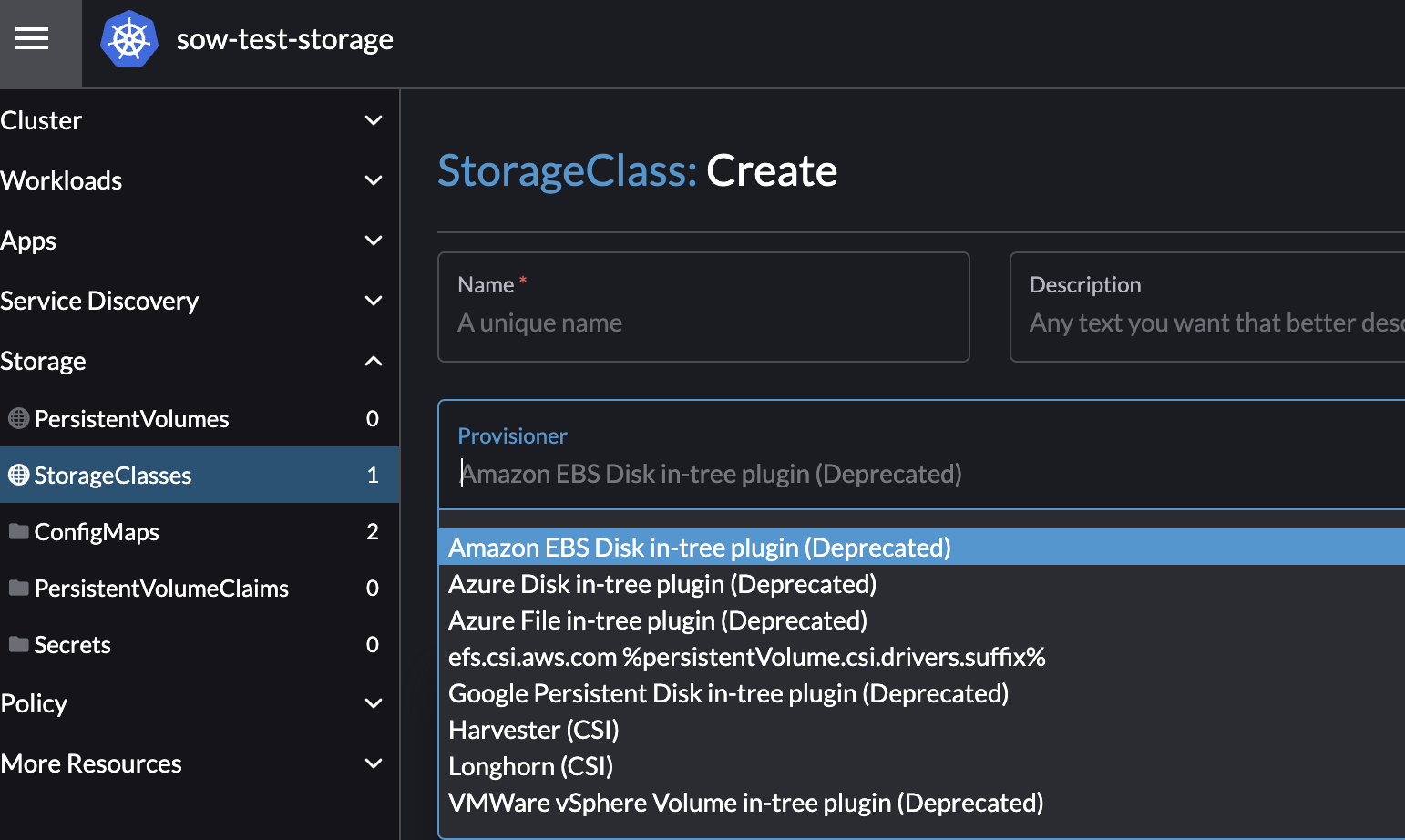 Issue With Storage Class Provisioner ` Persistentvolumecsidriverssuffix 