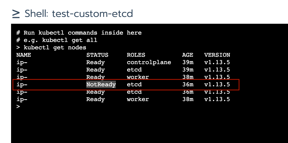 Cluster Fails To Come Up When Powering Down One Etcd Node And Adding Another Etcd Node In A