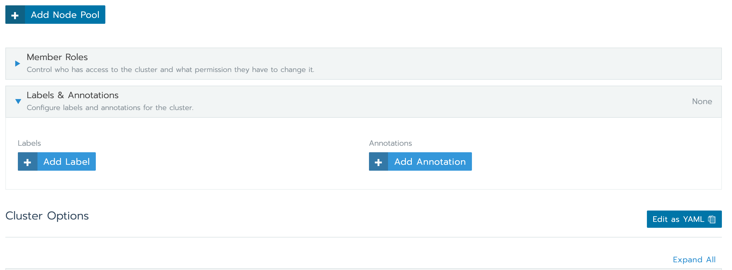 Add ability to assign annotations & labels to a cluster, project, nodes and namespaces · Issue ...