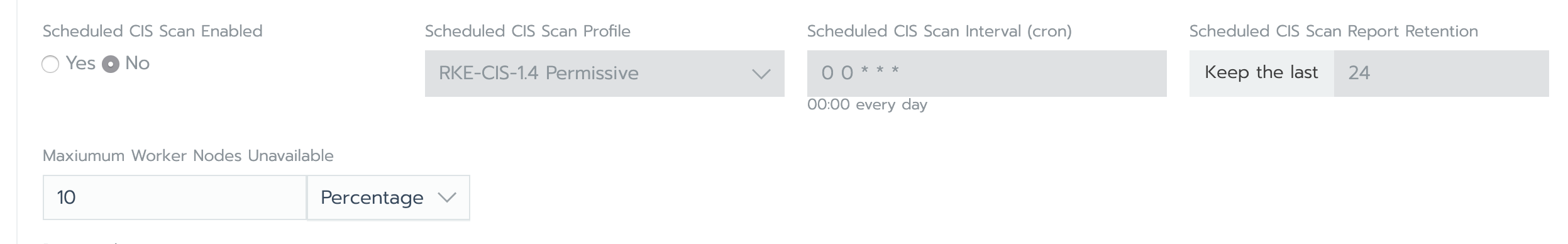 UI - CIS Scan - In advanced options during Cluster deploy/edit, "scheduled scan" should be ...