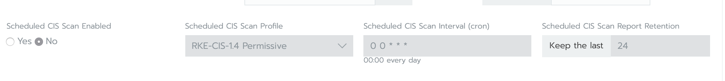 CIS Scan - UI/UX for the Scheduling · Issue #25347 · rancher/rancher · GitHub