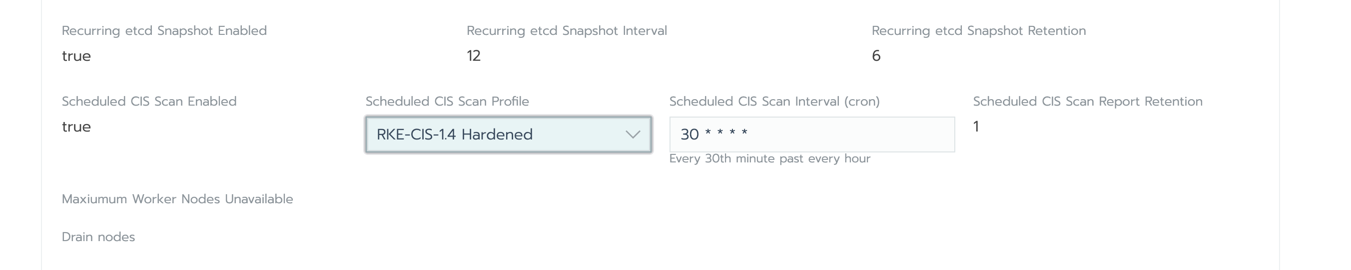 UI - CIS Scan - RKE template - Allow override does not work for Scheduled CIS Scan enabled and ...