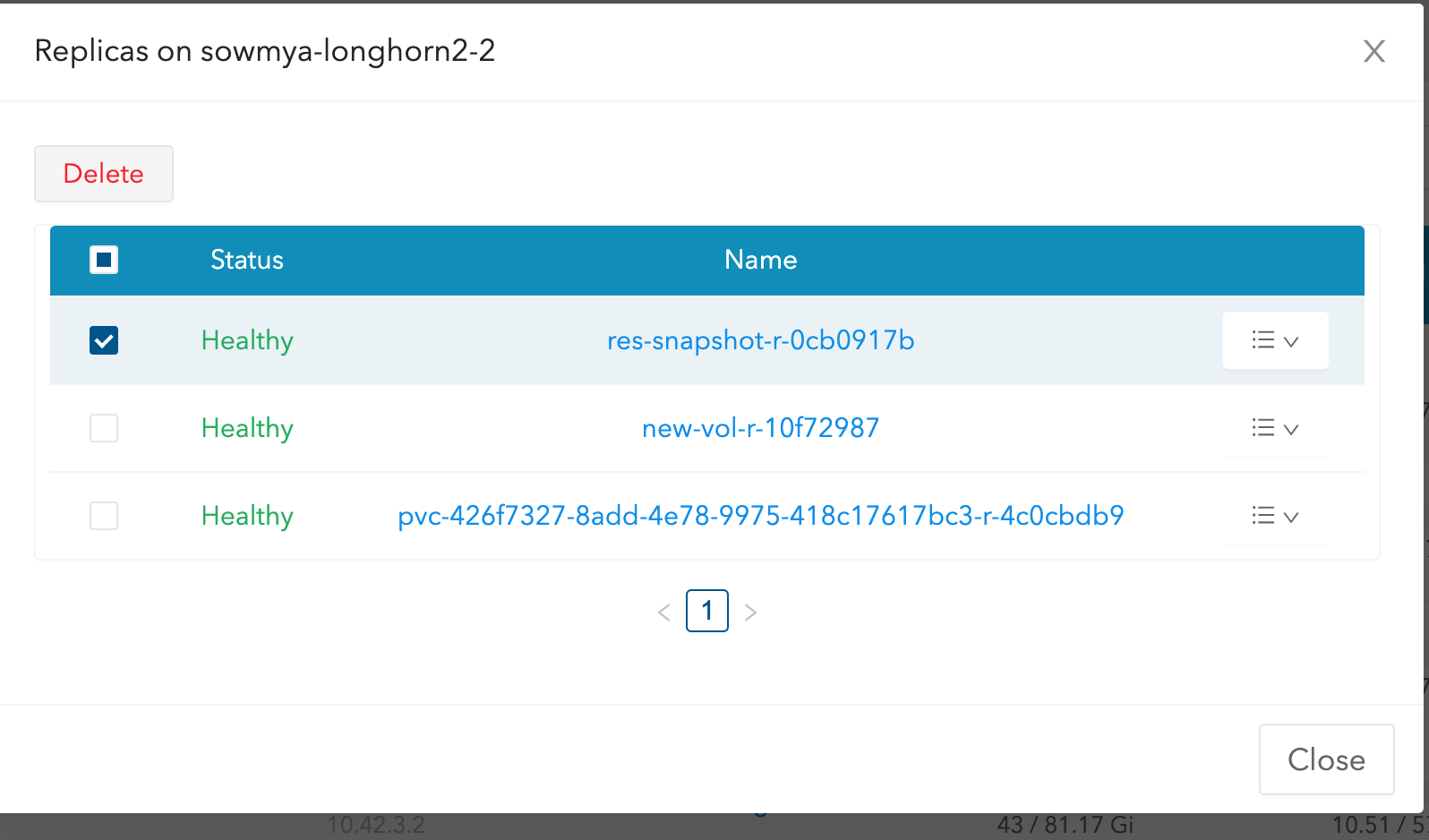 [BUG] UI: Sometimes UI doesn't allow to delete replica from the node ...