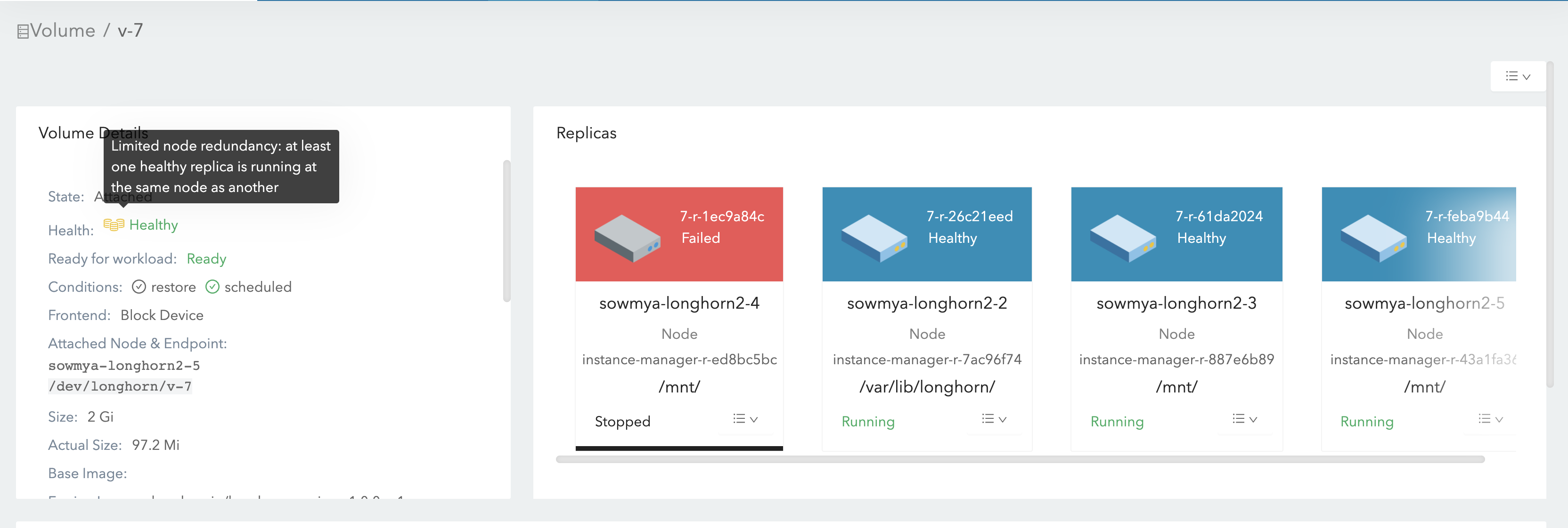 [BUG] Tool tip on a degraded volume suggests incorrectly that "one ...