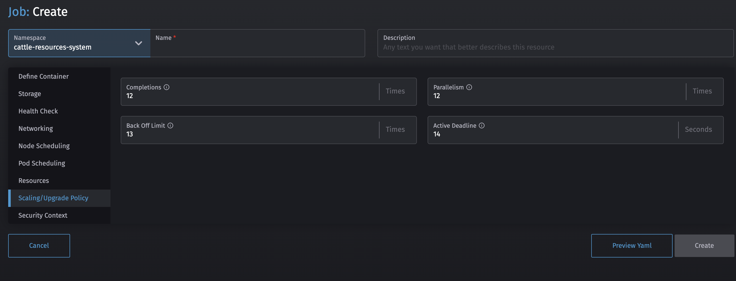 Text is not placed correctly in Cron Job --> Scaling/Upgrade policy ...