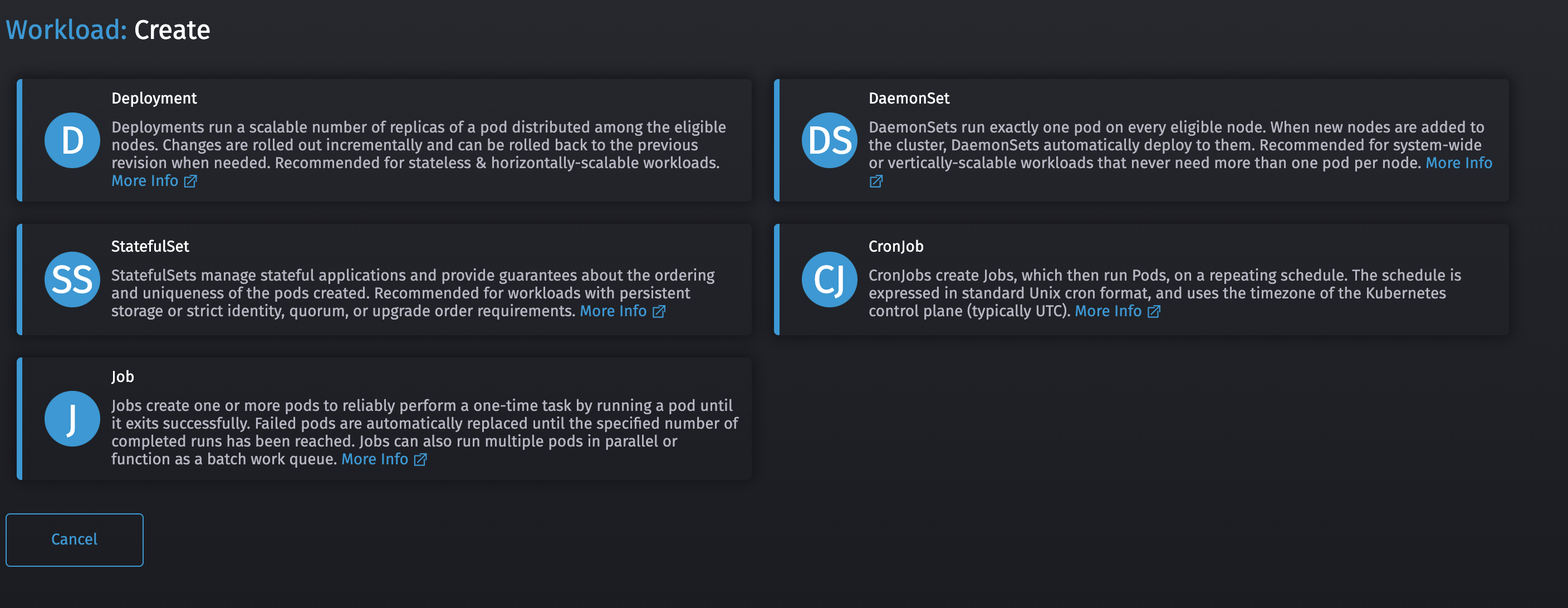After Clicking on hyperlink on Workload create page, user is navigated to create workload page ...