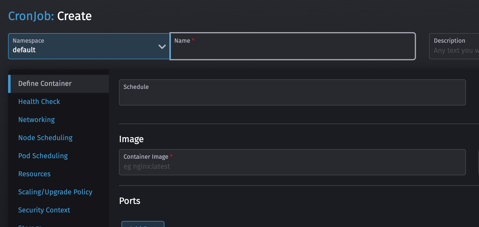 Schedule is not marked as a mandatory field in a CronJob create page ...