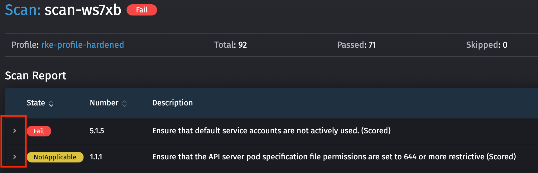 CIS v2 scan - Test details expansion does not work · Issue #1408 ...