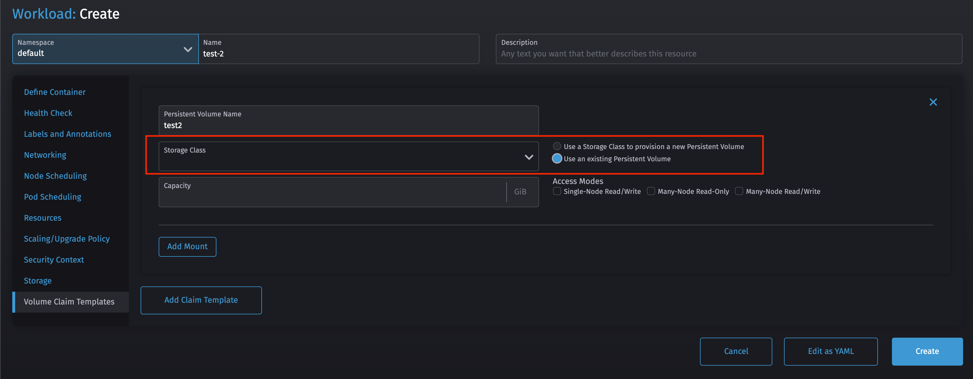 Issues in volume claim template for statefulsets · Issue #1292 · rancher/dashboard · GitHub