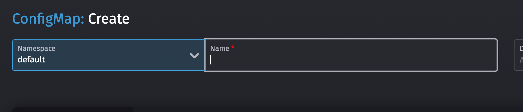 Name Seen As The Input Field Label When Creating A Config Map · Issue