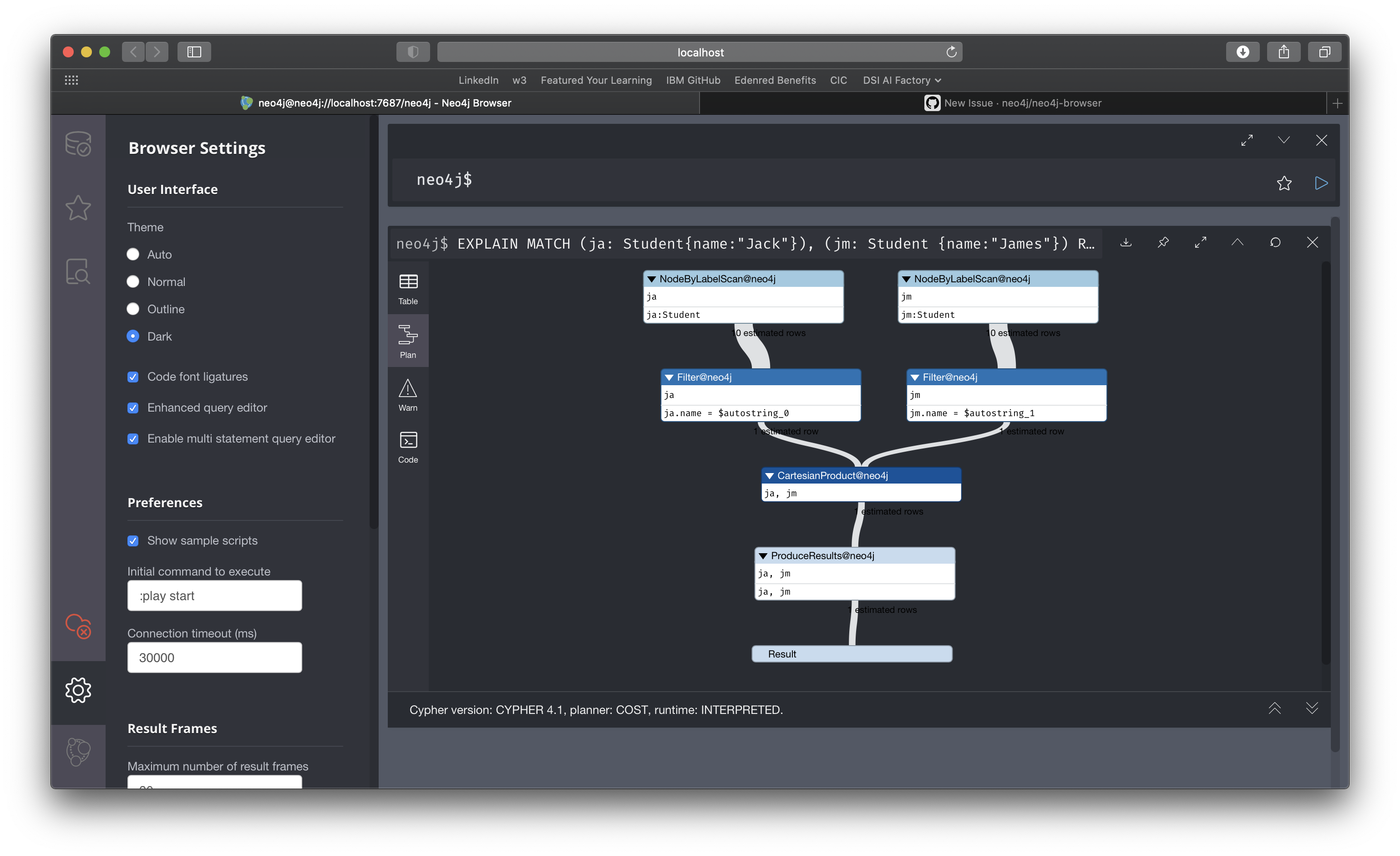 Running `EXPLAIN` in dark mode results in unreadable text in neo4j browser · Issue #1241 · neo4j ...
