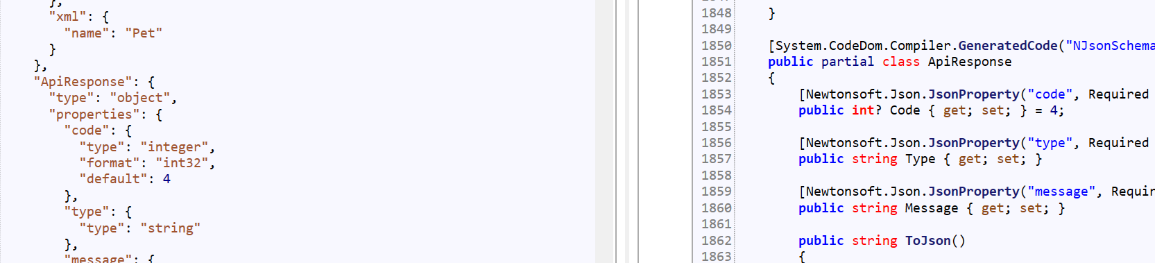 Integers without formats don't generate default values in code · Issue #869 · RicoSuter ...