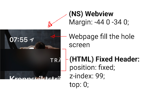 NativeScript with full screen WebView's content still respect the iPhone X safe area · Issue ...