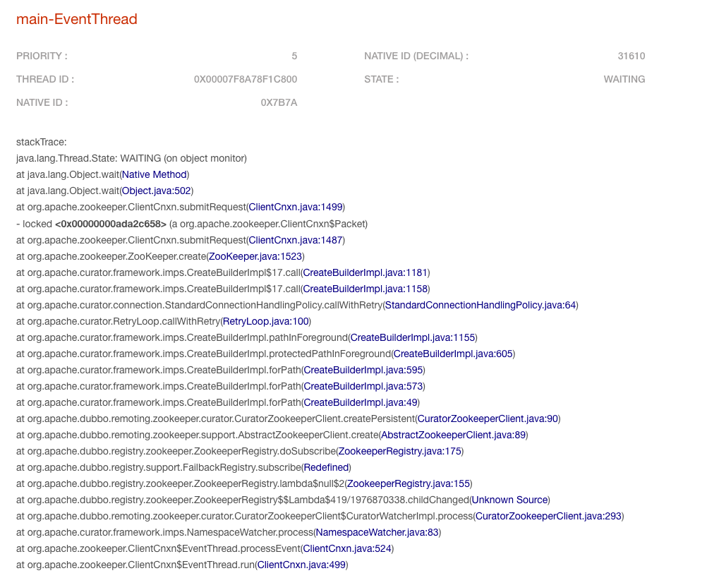 main-EventThread lock住是正常现象吗 · Issue #698 · apache/dubbo-admin · GitHub