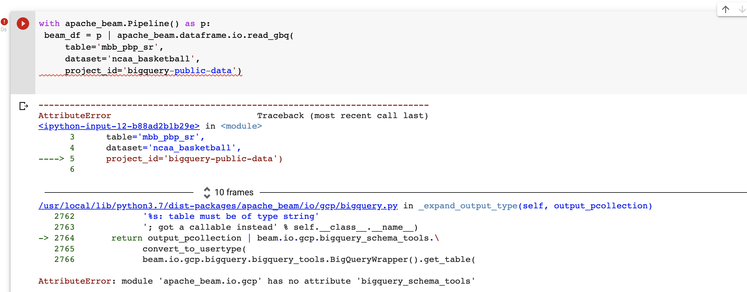 [Bug]: Importing bigquery_schema_tools.py needed to utilize read_gbq. · Issue #23760 · apache ...