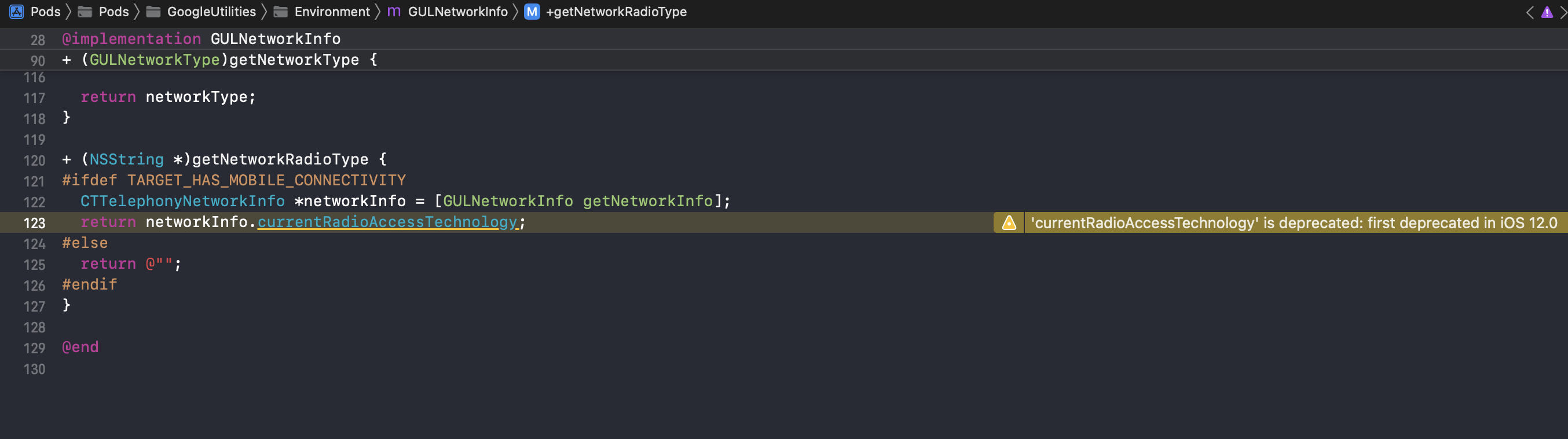 GoogleUtilities - GULNetworkInfo Warning Errors · Issue #10631 · firebase/firebase-ios-sdk · GitHub