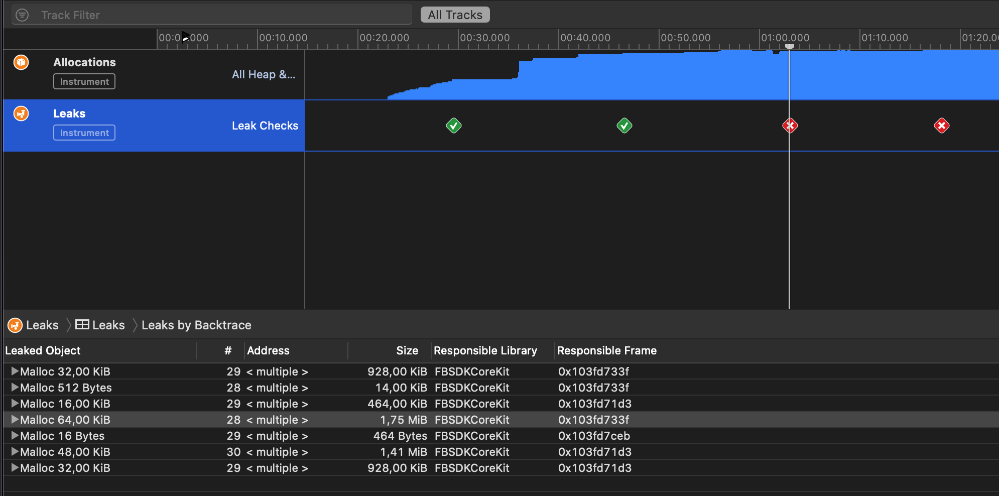 FBSDKCoreKit causes Memory Leak · Issue #1292 · facebook/facebook-ios-sdk · GitHub
