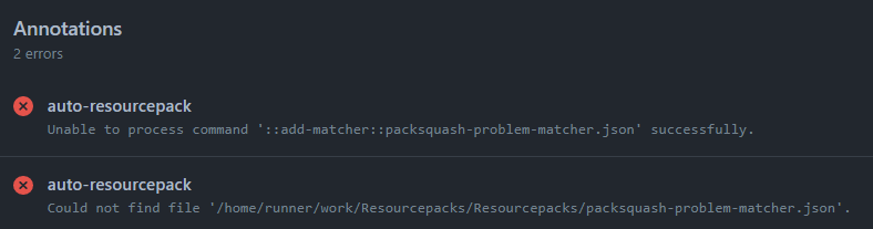 Unable to process command to add problem matcher · Issue #3 · ComunidadAylas/PackSquash-action ...
