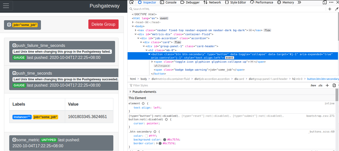 UI: Metrics text alignment issue on zoom · Issue #362 · prometheus/pushgateway · GitHub