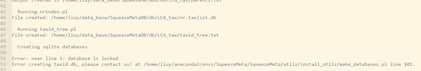 database is locked · Issue #435 · jtamames/SqueezeMeta · GitHub
