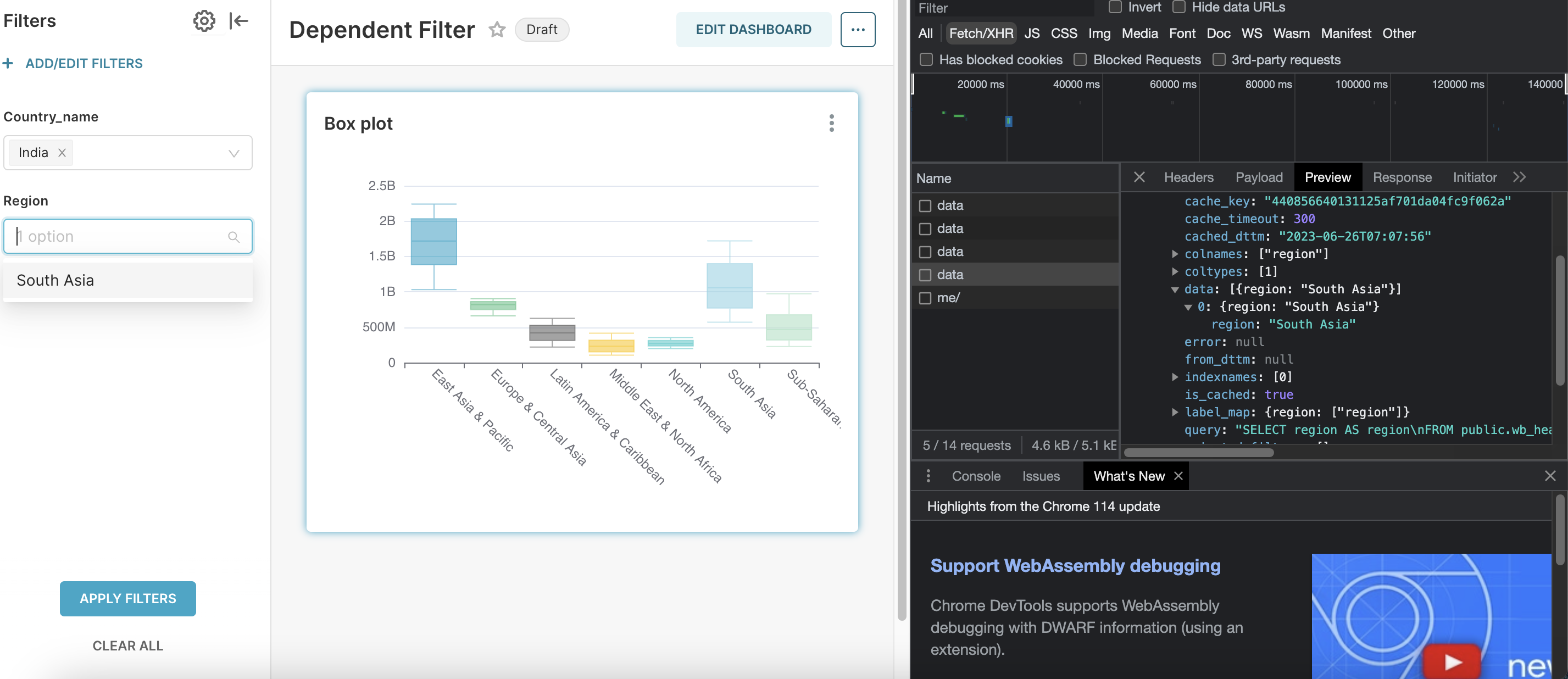 Dependent Filter Issue :- If the parent Filter value is changed then the dependent filter with ...