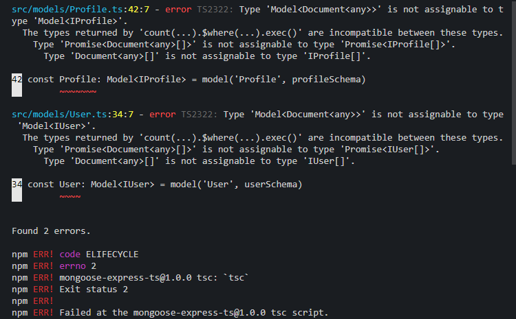 Found 154 errors · Issue #2 · sunnysidelabs/mongoose-express-ts · GitHub