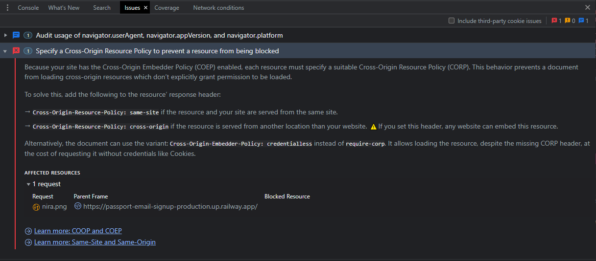 Cross-Origin-Resource-Policy blocks all images · Issue #385 · helmetjs/helmet · GitHub