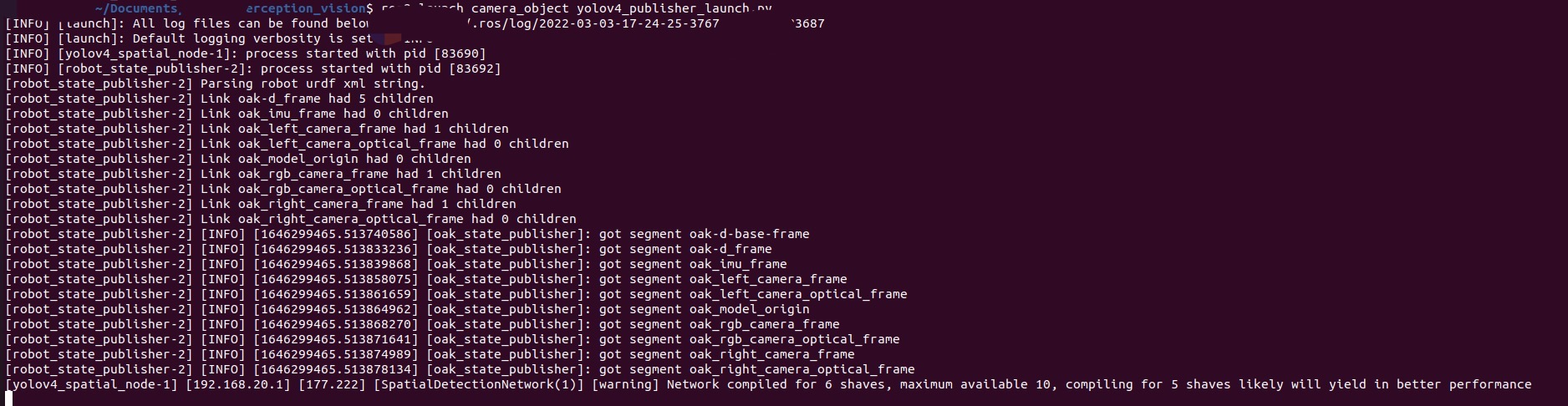 problem while running ros2 launch depthai_examle yolov4_publisher_launch.py · Issue #87 ...