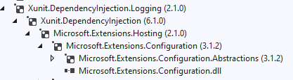 Xunit.DependencyInjection causes conflict in using Microsoft.Extensions.Configuration ...