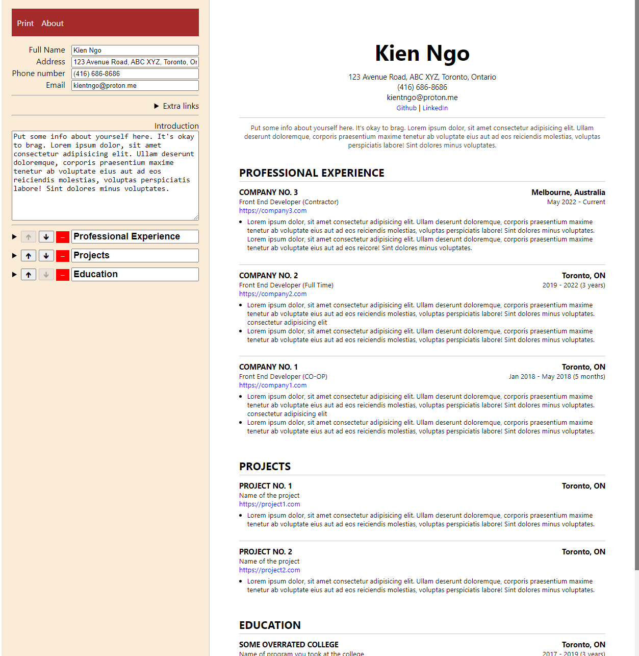 GitHub - kien-ngo/vanillajs-resume-builder