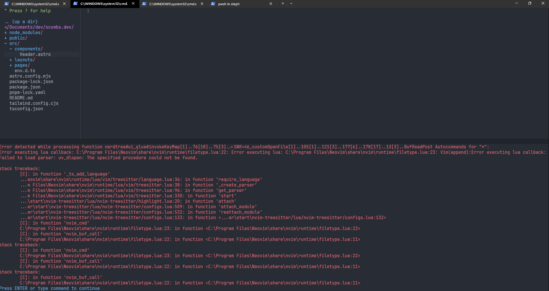 Error opening `.astro` files · Issue #1353 · preservim/nerdtree · GitHub