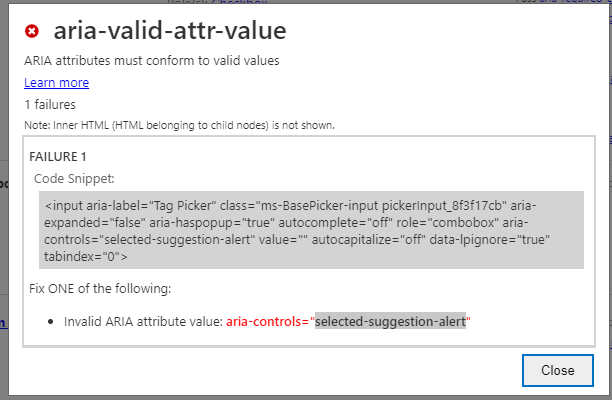 Tag picker has invalid aria-attribute value · Issue #5042 · microsoft/fluentui · GitHub