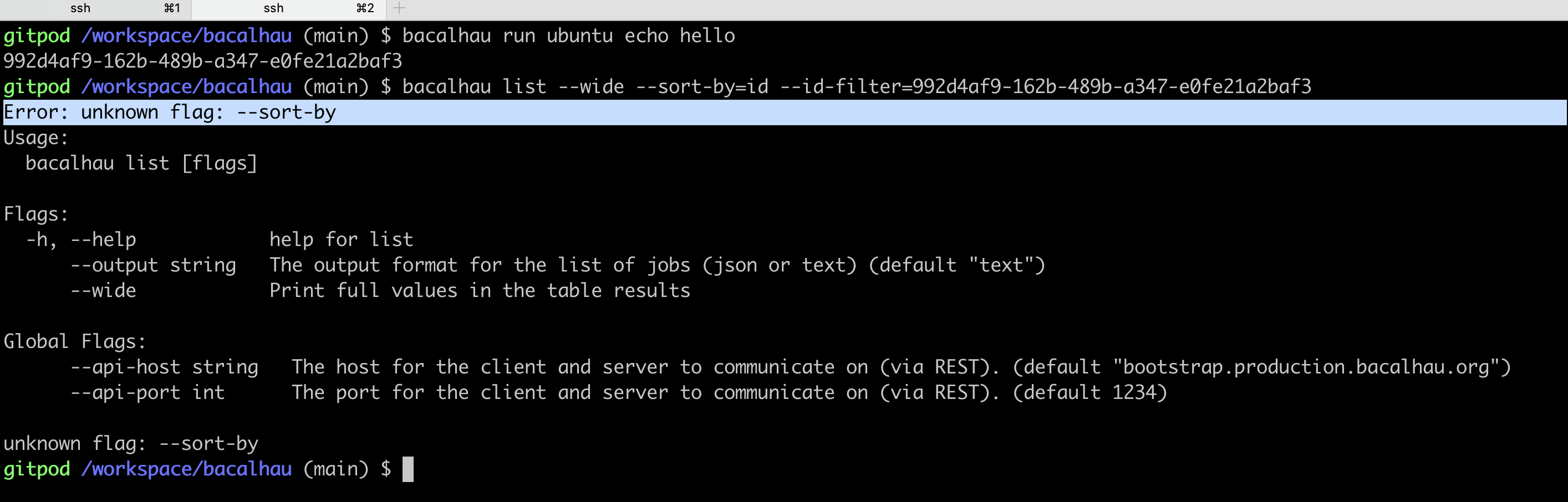Hello World Example Failing: "Error: unknown flag: --sort-by" · Issue #243 · bacalhau-project ...