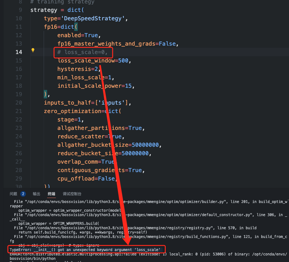 [Bug]The DeepSpeed config has an error · Issue #1773 · open-mmlab/mmpretrain · GitHub