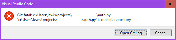 Git Fatal error: File outside repository · Issue #100553 · microsoft/vscode · GitHub