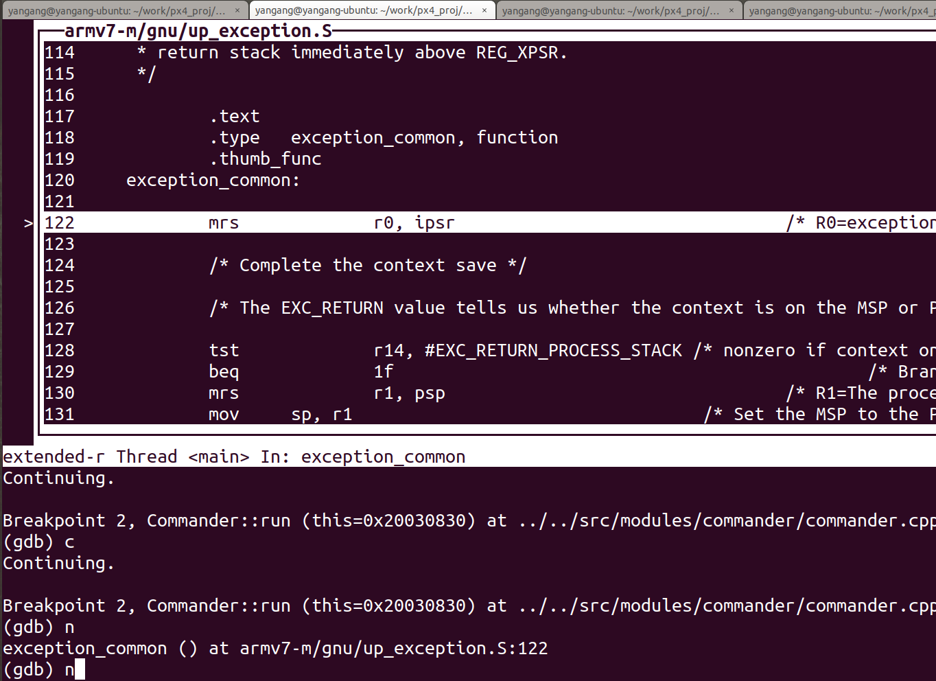 GDB single-step debugging commander. cpp, abnormal · Issue #11509 · PX4/PX4-Autopilot · GitHub