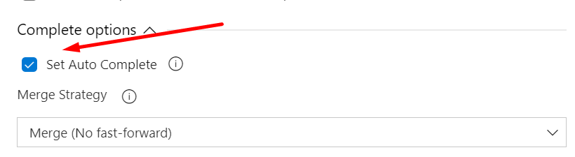 warning should be error and automatically complete the created pr when the policy sayings at ...