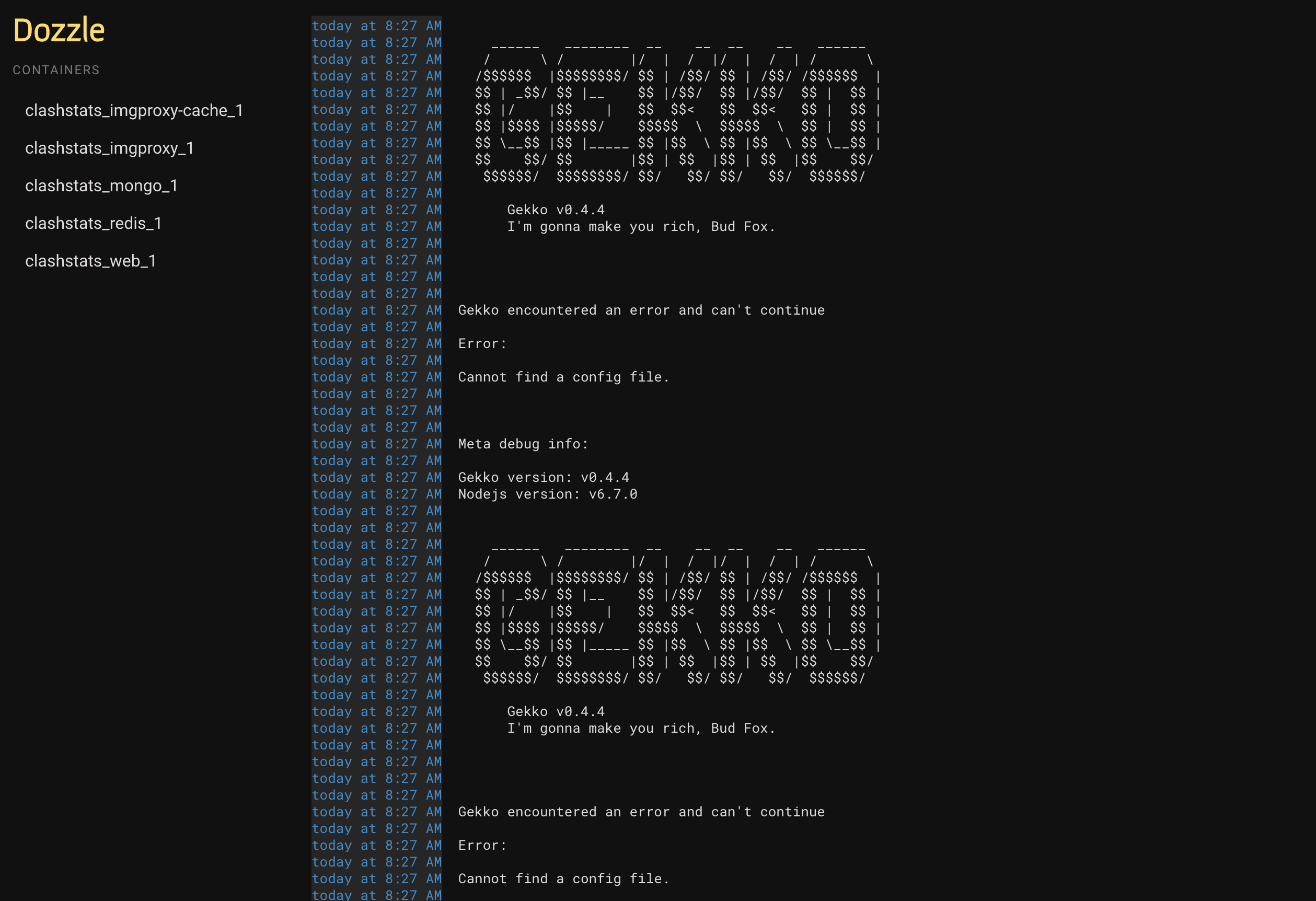 Dozzle fails to load stream for Docker-compose with flag `tty:True` · Issue #157 · amir20/dozzle ...