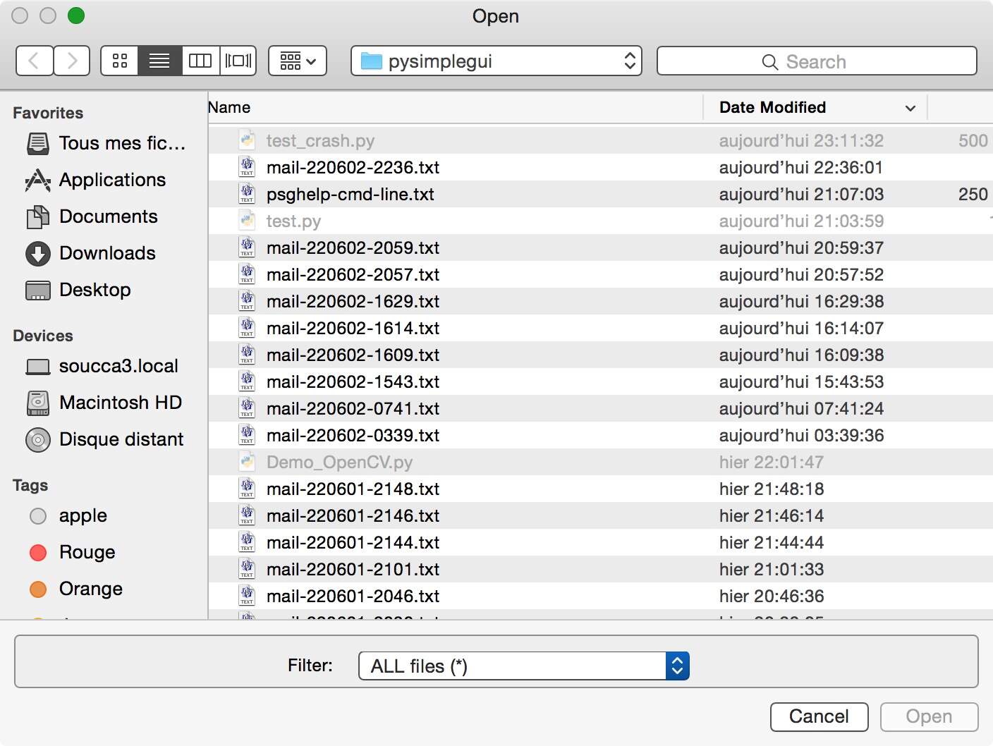 [Bug] File(s)Browse buttons ignore file_types= param on Mac · Issue #5418 · PySimpleGUI ...