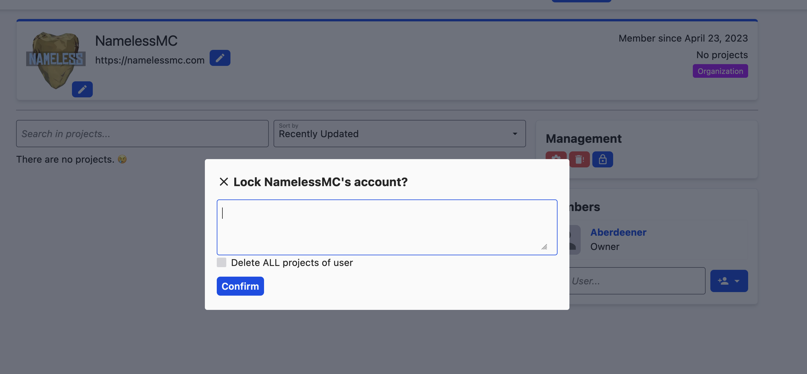 Inconsistent Wording When Locking Organization · Issue 1191 · Hangarmc Hangar · Github
