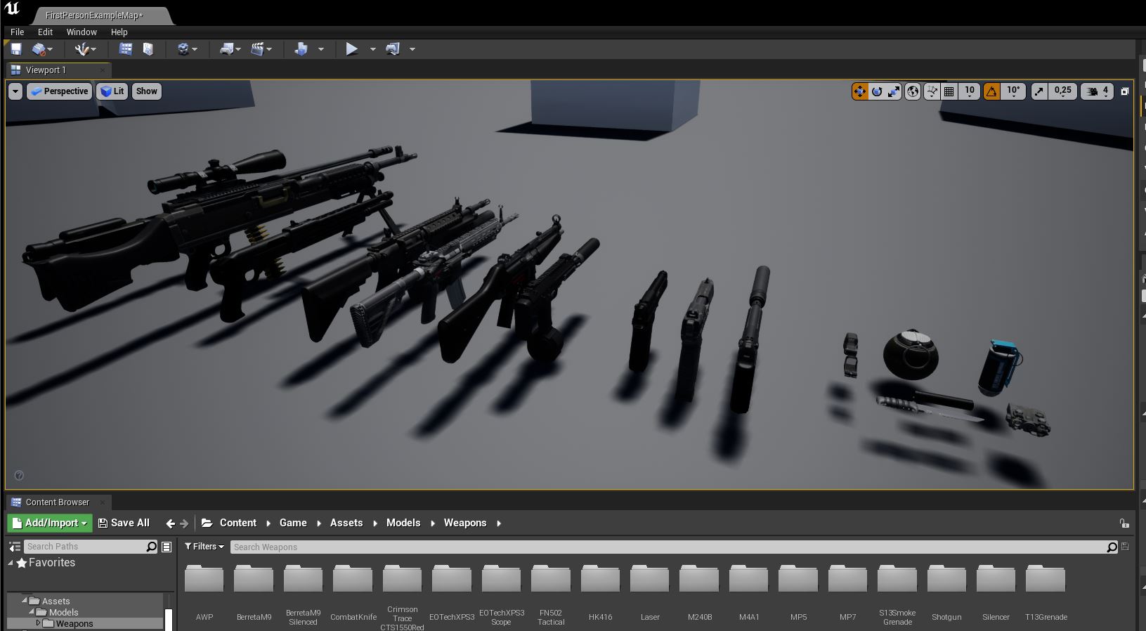 GitHub - AsmundSchei/WeaponCollection: Collection of common military weapons for UnrealEngine