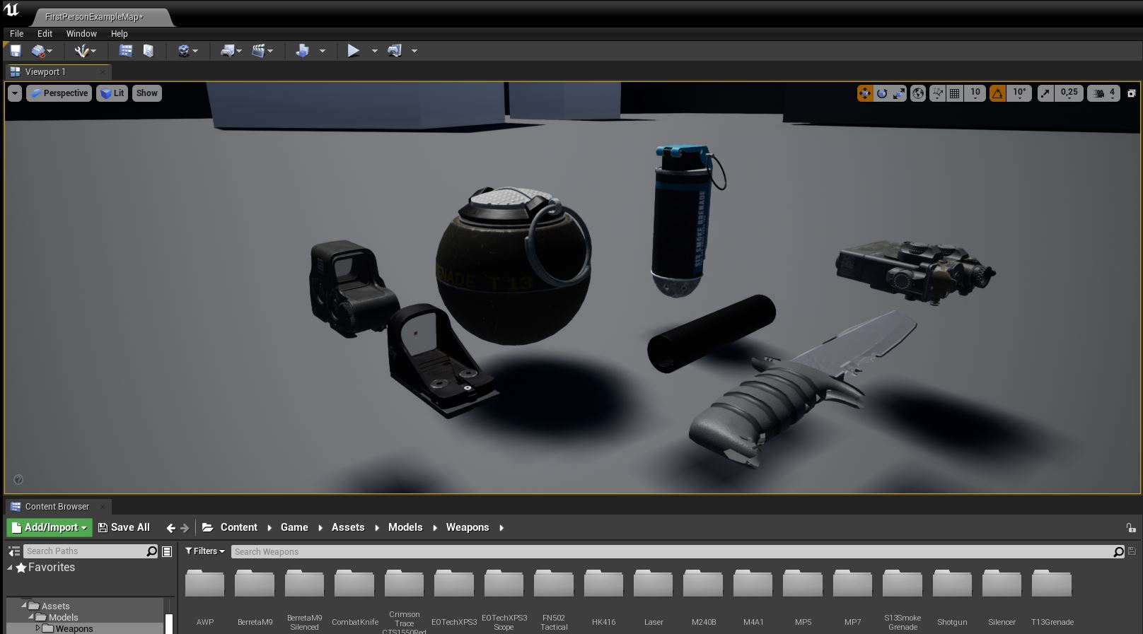 GitHub - AsmundSchei/WeaponCollection: Collection of common military weapons for UnrealEngine