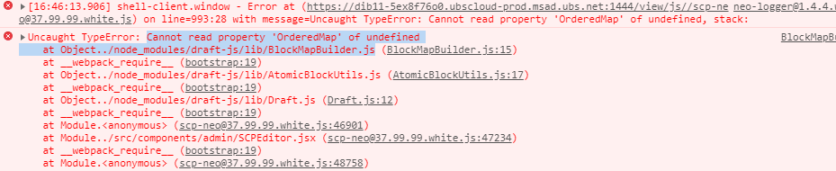 Cannot read property 'OrderedMap' of undefined at Object../node_modules/draft-js/lib ...