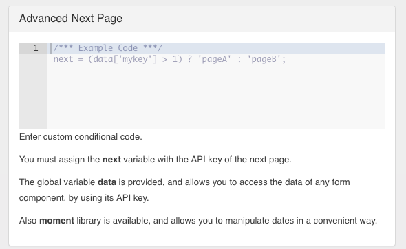 "Advanced Next Page" field is missing · Issue #883 · formio/formio.js · GitHub