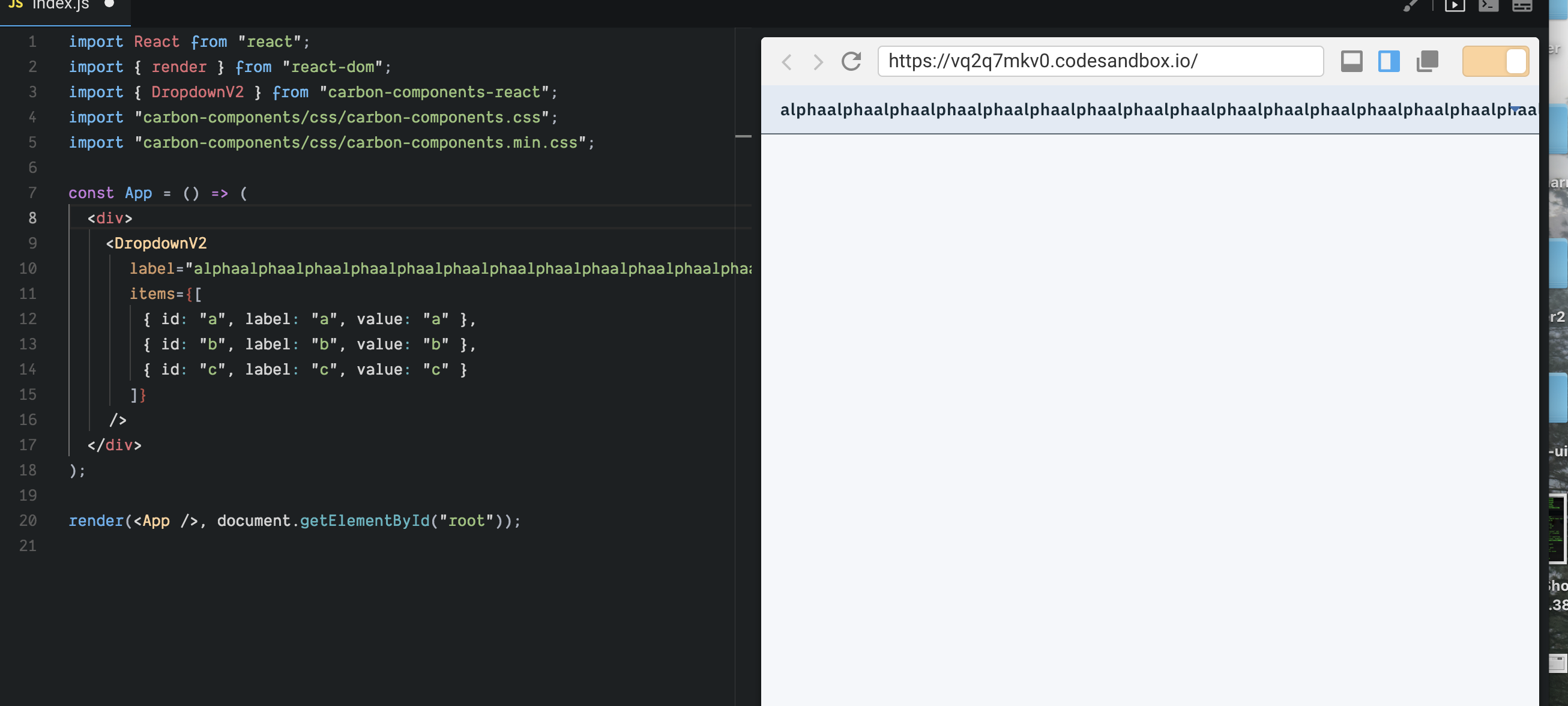 DropdownV2 label text overlaps icon · Issue #1031 · carbon-design ...