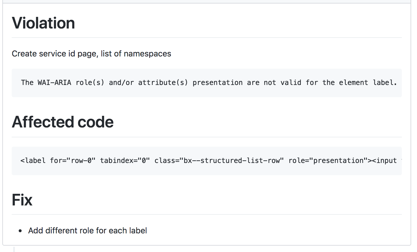 A11y - StructuredListRow's label element - role of 'presentation' is invalid · Issue #2611 ...