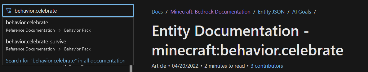 Search not finding results · Issue #310 · MicrosoftDocs/minecraft-creator · GitHub