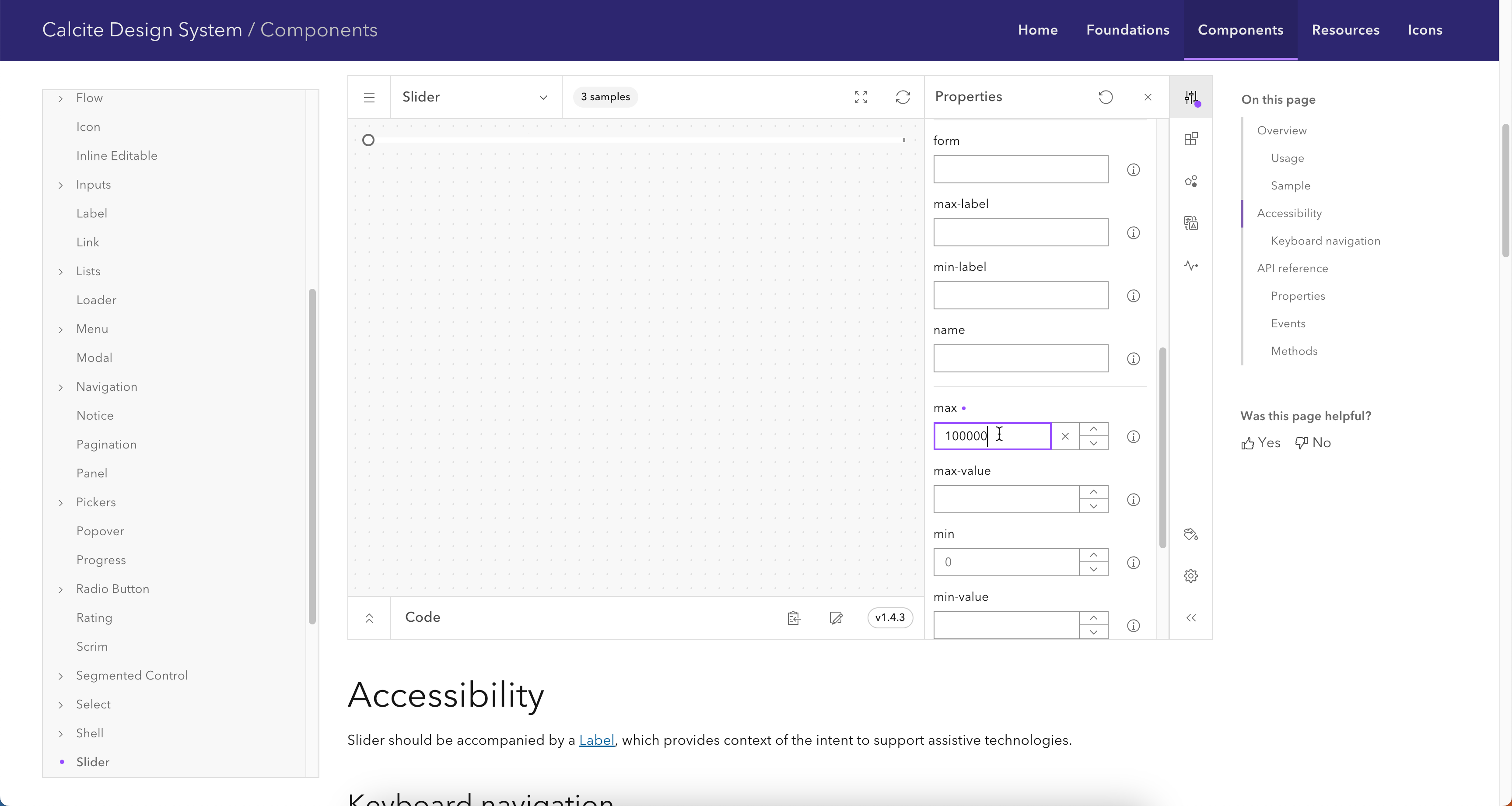 The calcite-slider slider component breaks when the tick number is too large · Issue #7242 ...